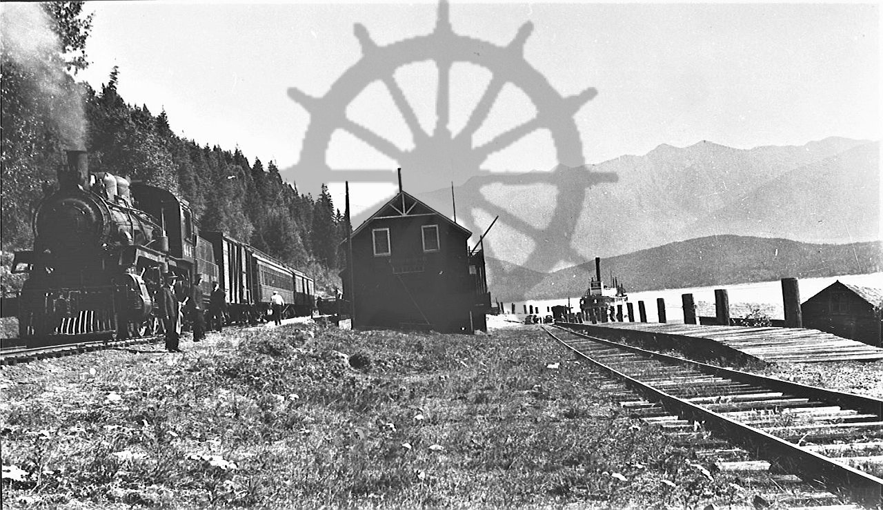 2014.003.5187 Train, wharf, Arrowhead, 1940s | Arrow Lakes Historical ...