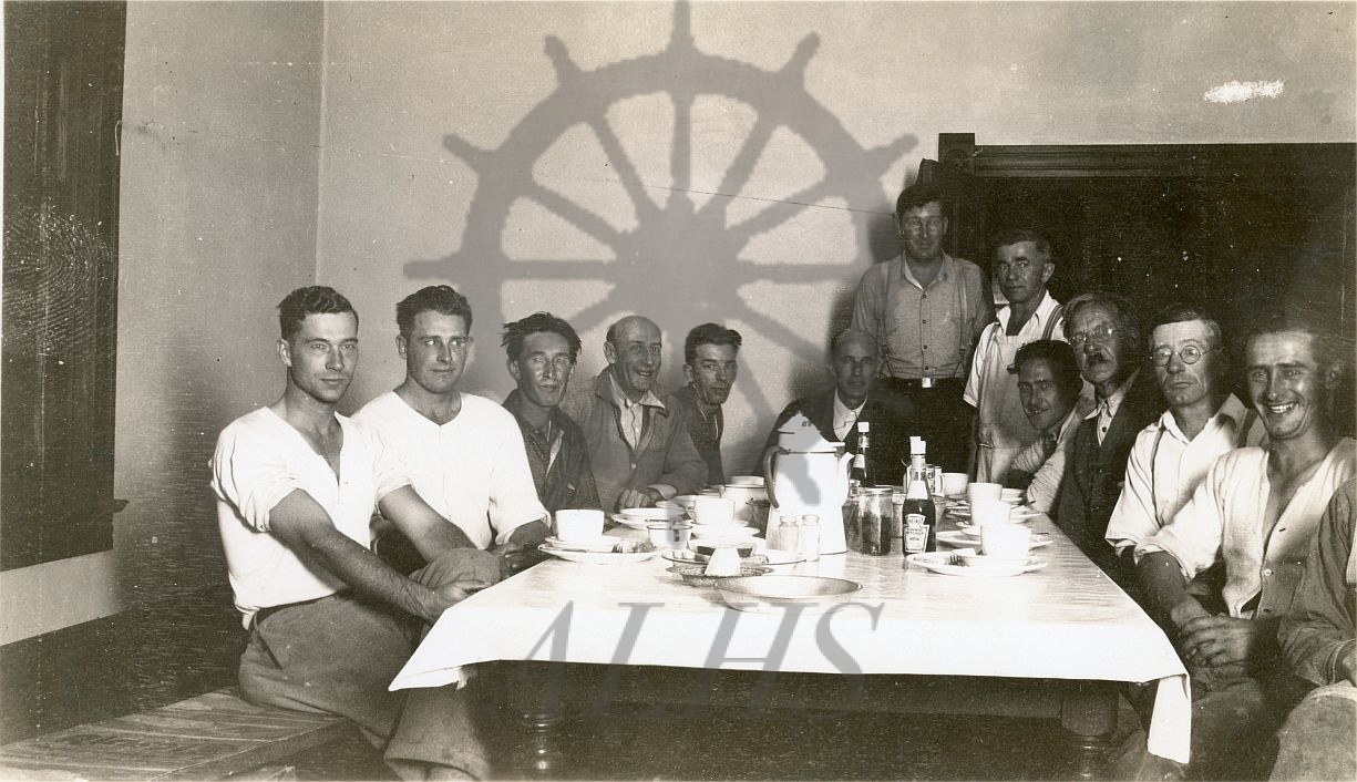 1998.024.34A Survey crew at St. Leon 1930s | Arrow Lakes Historical Society
